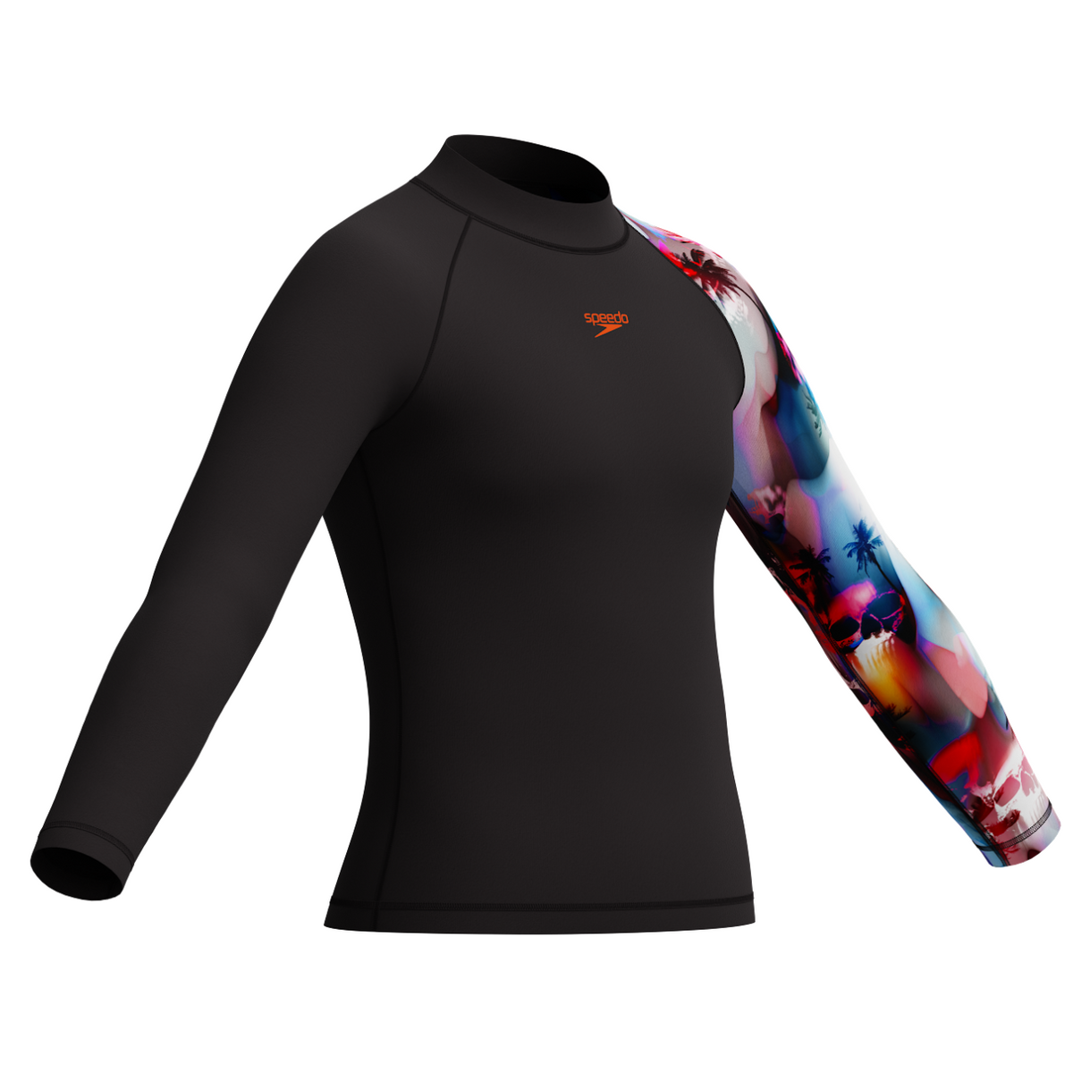 Boys Digital Long Sleeve Rash Top (Fright Island/Red Ginger) – Speedo ...